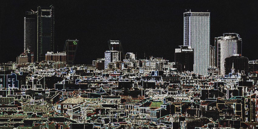 Martha Ulloa Sky line Madrid Panoramico Pop Art Español Urbano Mart...