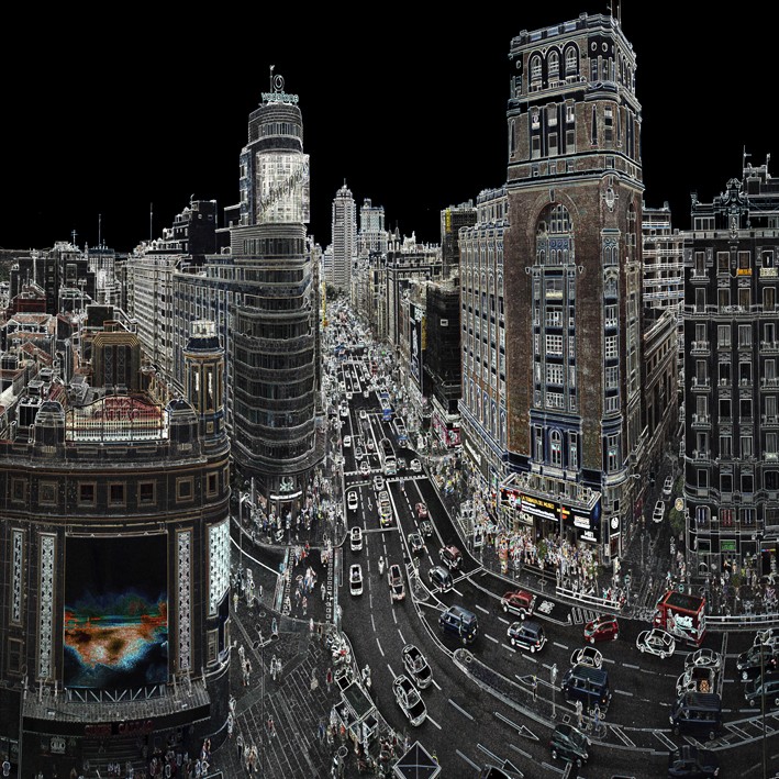 Martha Ulloa Cuadro Mural Ficcion Madrid Siglo XXI luces de Neon Ma...