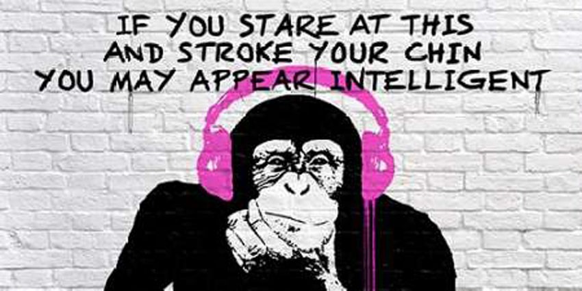 Banksy arte graffiti urbano panoramico el mono sabio Descripción de...